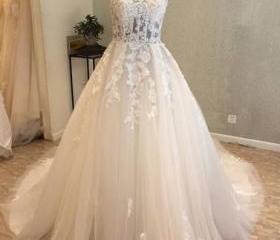 Sleeveless Lace Tulle Prom Dress on Luulla